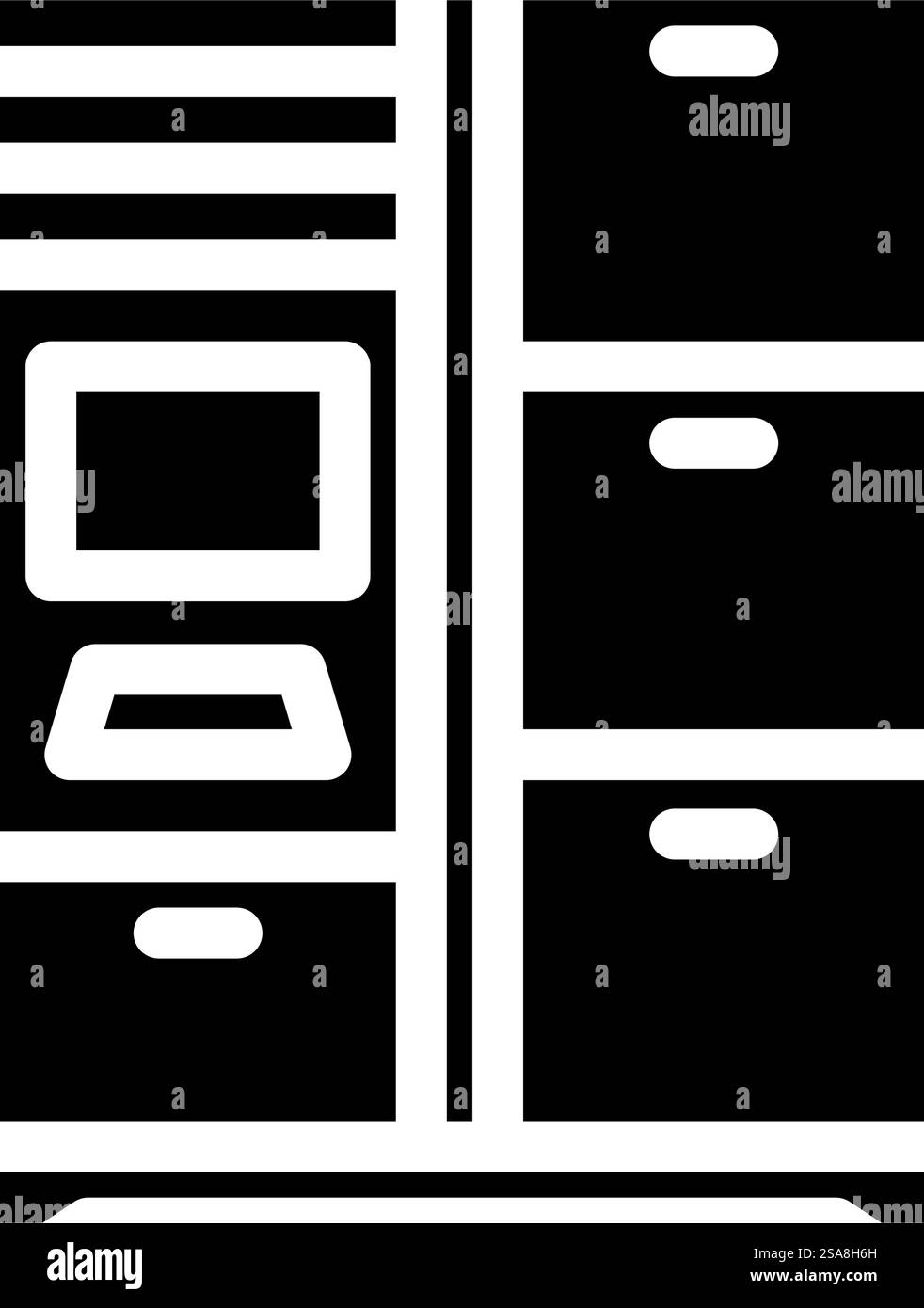 smart lockers autonomous delivery glyph icon vector. smart lockers ...