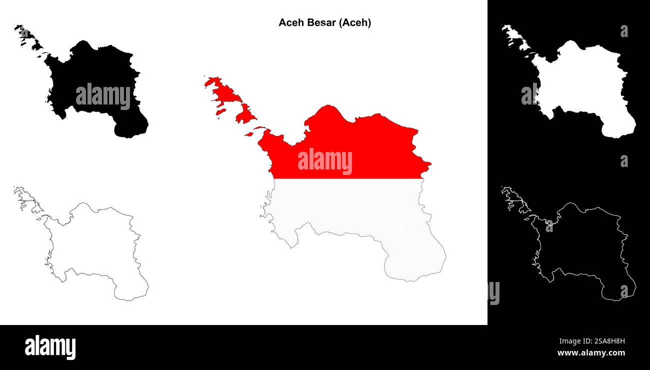Aceh besar vector outline map hi-res stock photography and images - Alamy