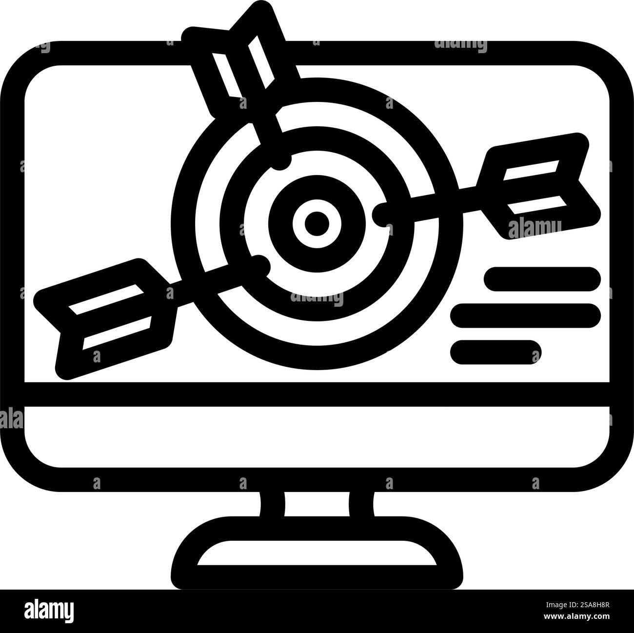 targeted ads social media line icon vector. targeted ads social media ...