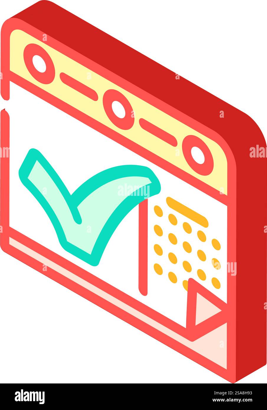 calendar check mark isometric icon vector. calendar check mark sign ...