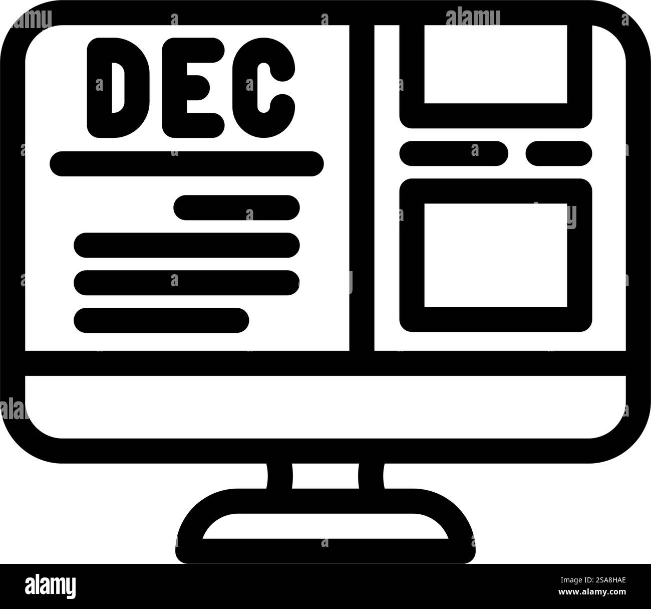 content calendar social media line icon vector. content calendar social media sign. isolated ...