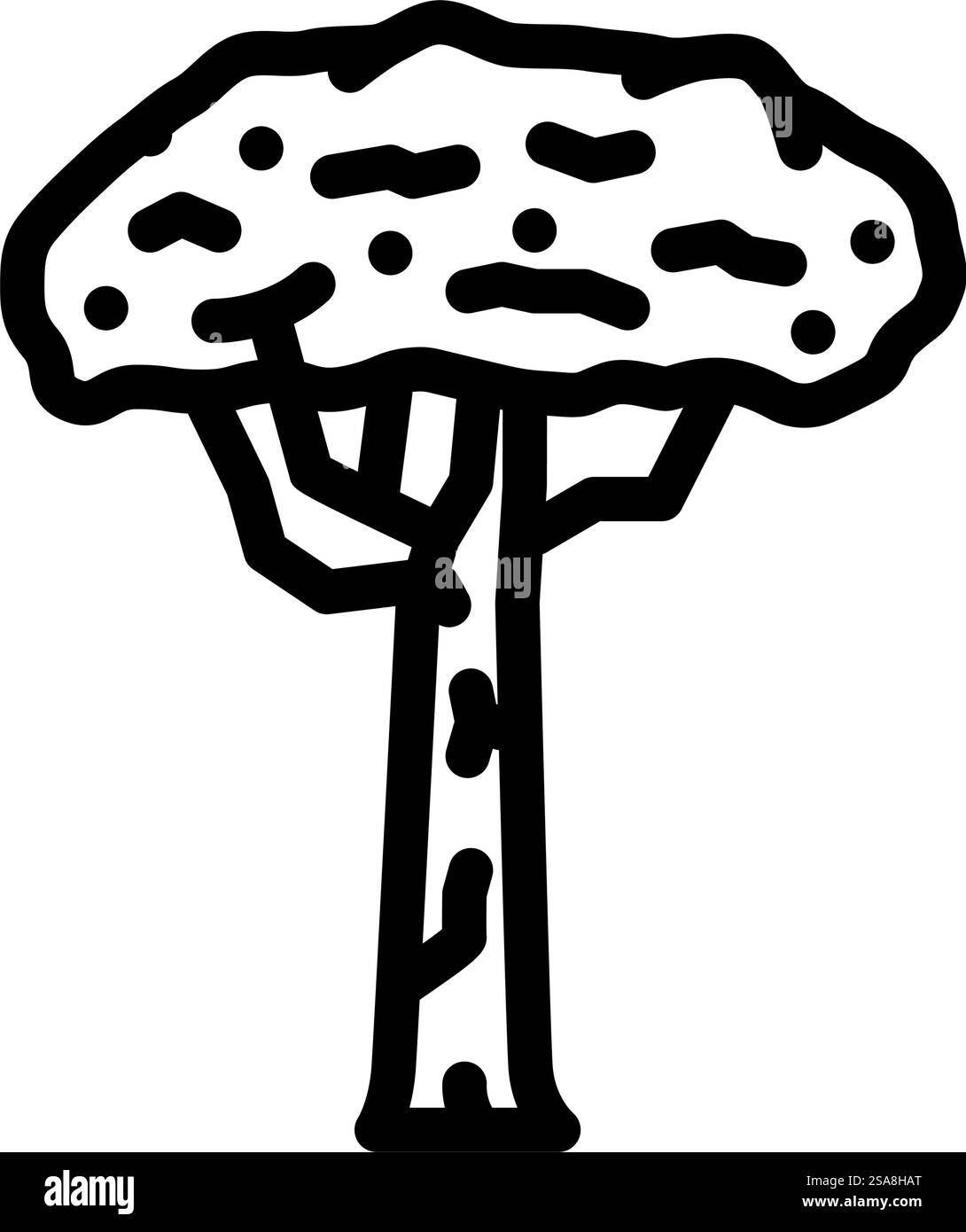 brazil nut tree line icon vector. brazil nut tree sign. isolated ...