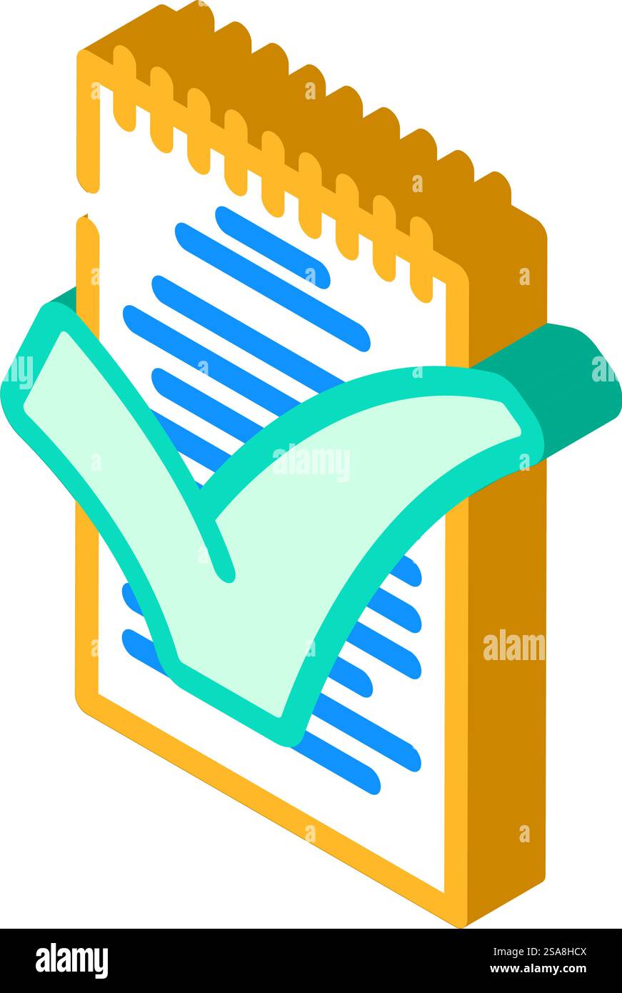 Notepad Check Mark Isometric Icon Vector Notepad Check Mark Sign
