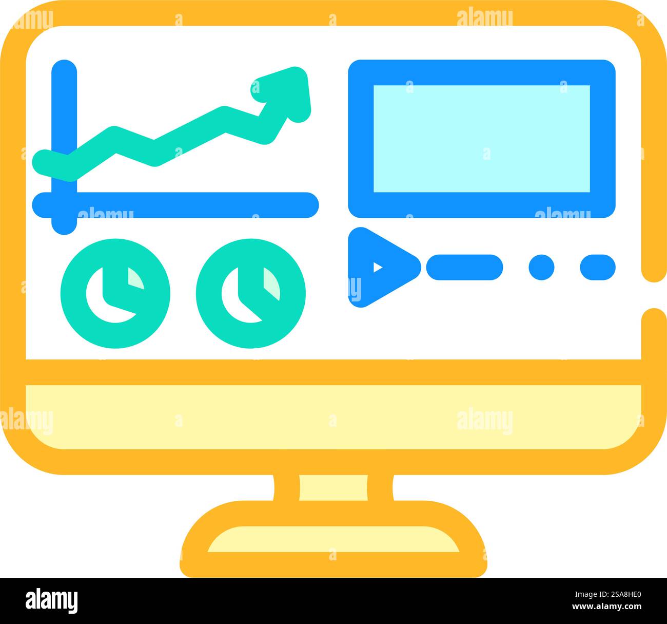 roi tracking social media color icon vector. roi tracking social media ...