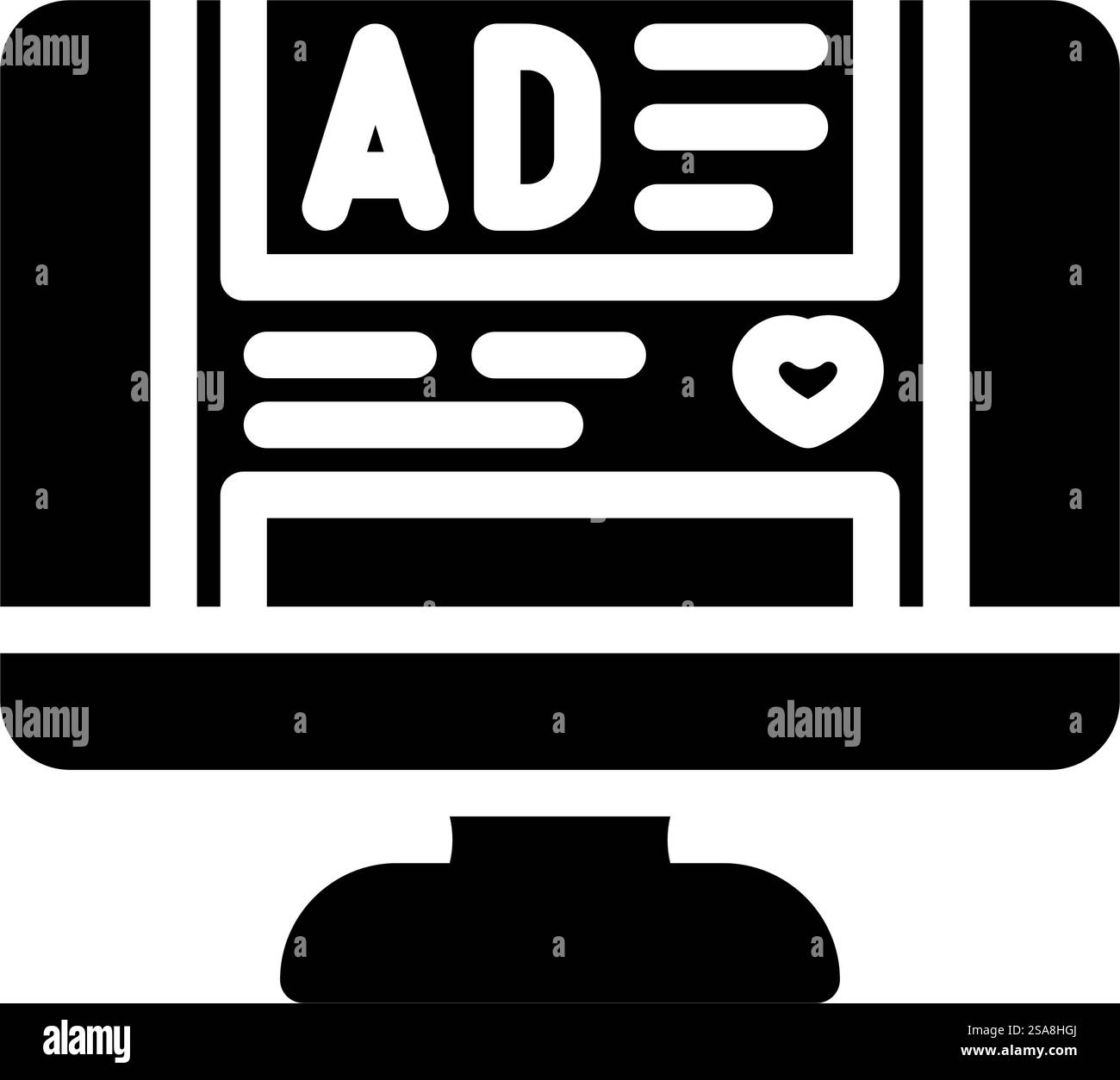 social media ads glyph icon vector. social media ads sign. isolated ...