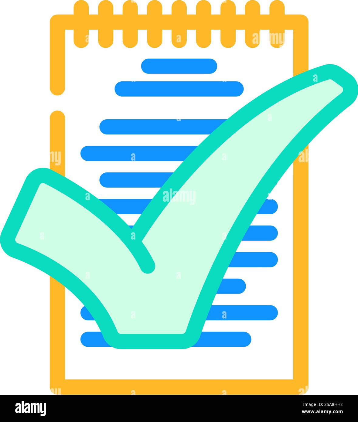 notepad check mark color icon vector. notepad check mark sign. isolated ...