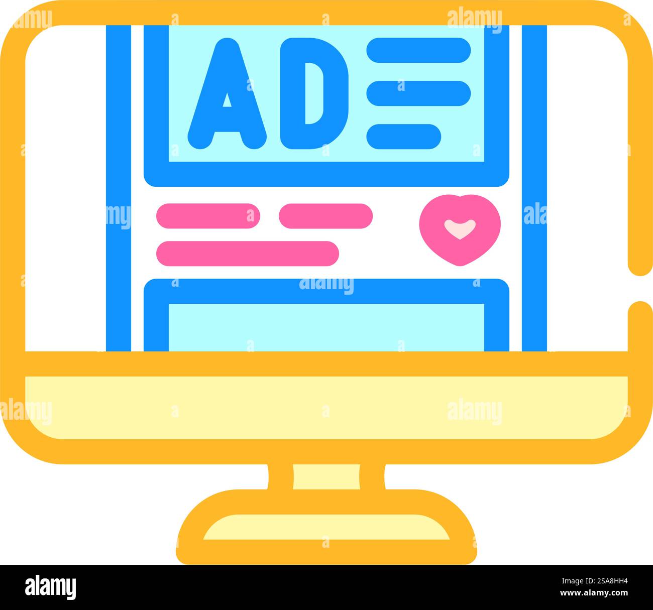 social media ads color icon vector. social media ads sign. isolated ...