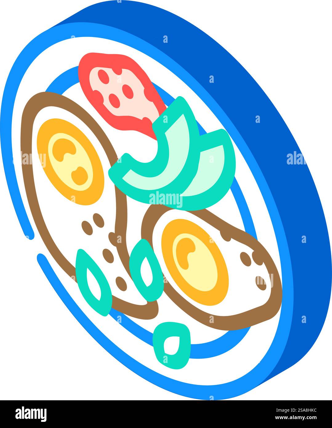 huevos rancheros mexican cuisine isometric icon vector. huevos ...