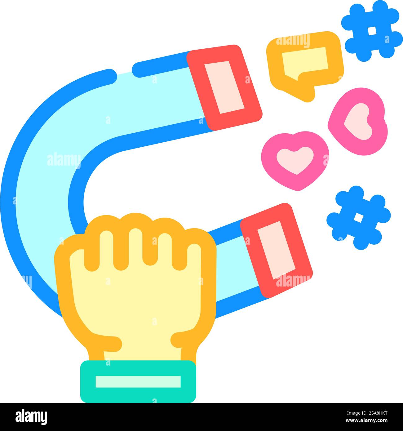 audience engagement social media color icon vector. audience engagement ...