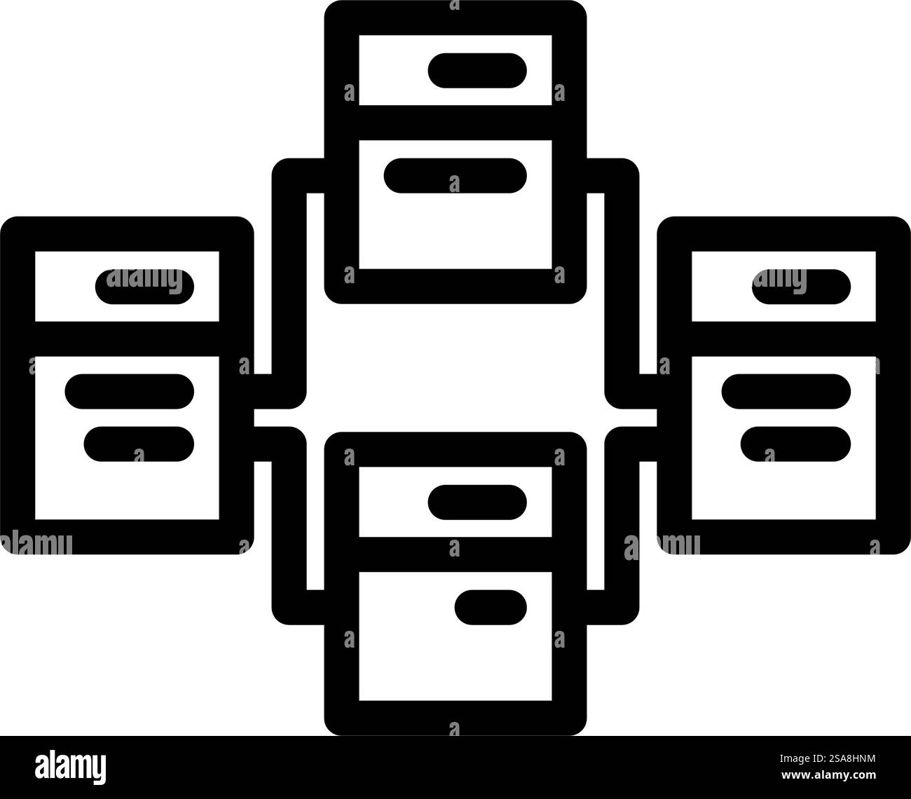relational database line icon vector. relational database sign. isolated contour symbol black ...