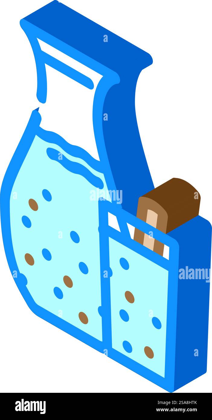 horchata mexican cuisine isometric icon vector. horchata mexican ...