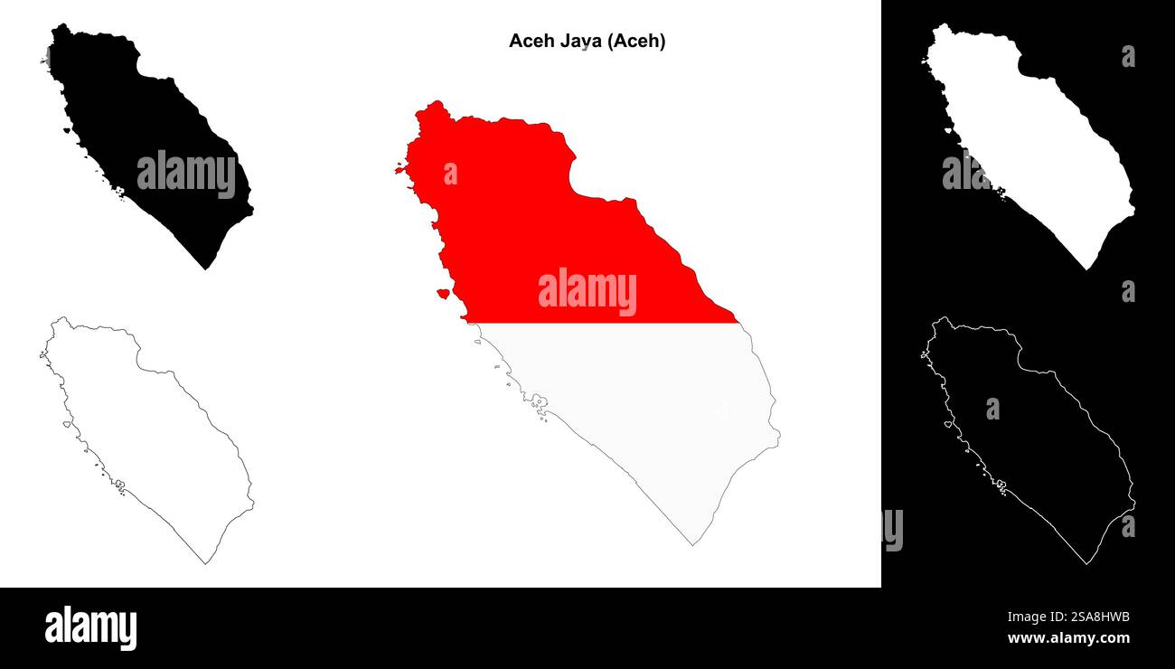 Aceh jaya vector map hi-res stock photography and images - Alamy