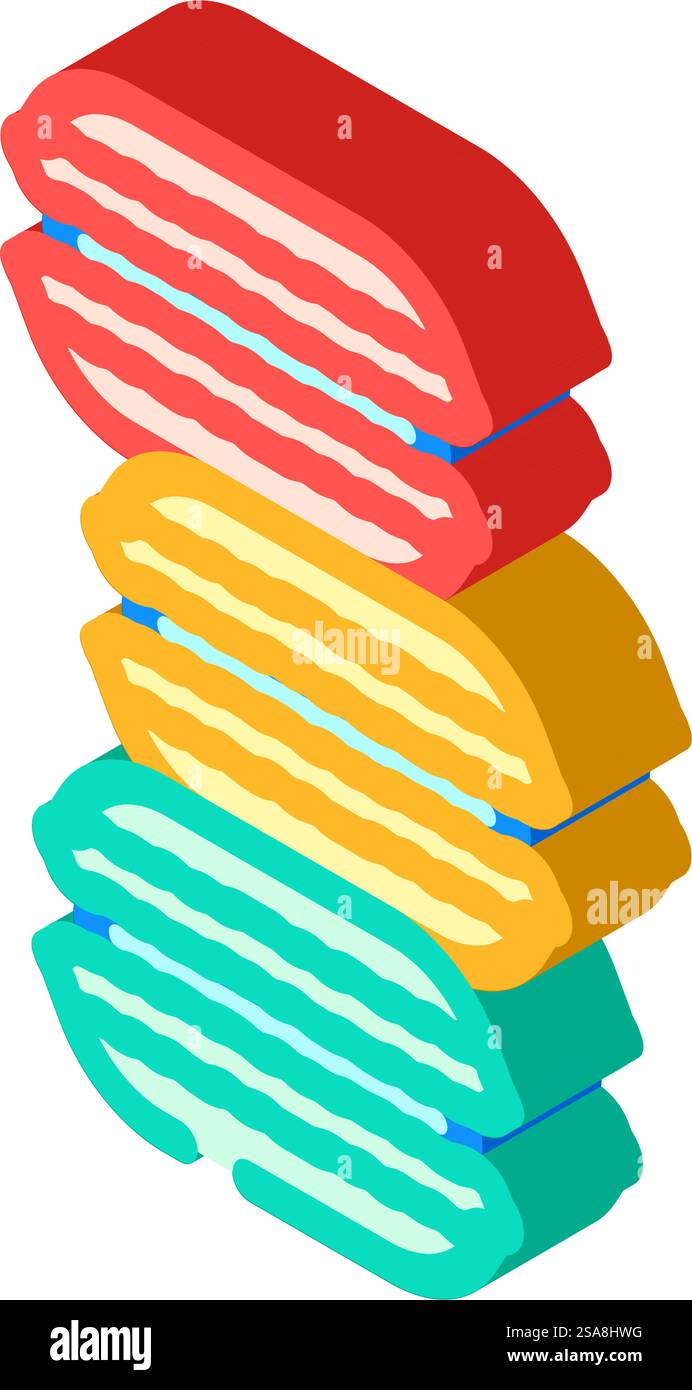 french macarons cooking isometric icon vector. french macarons cooking ...