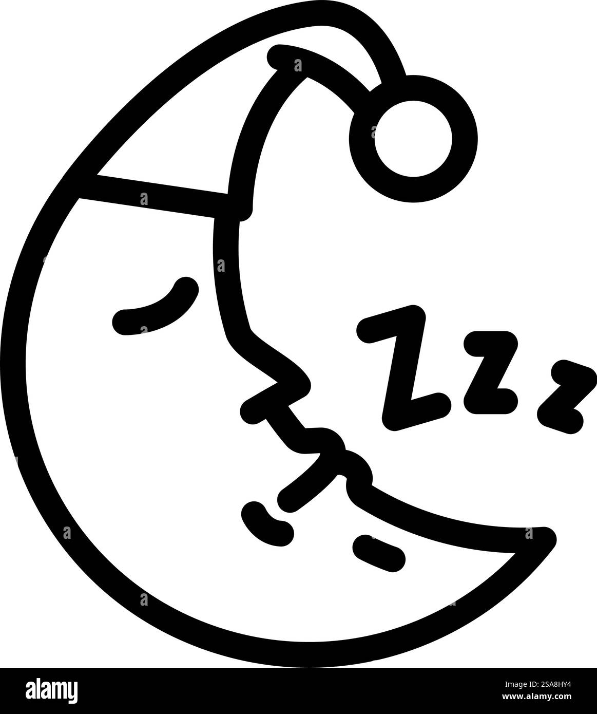 sleeping moon sleep night line icon vector. sleeping moon sleep night ...