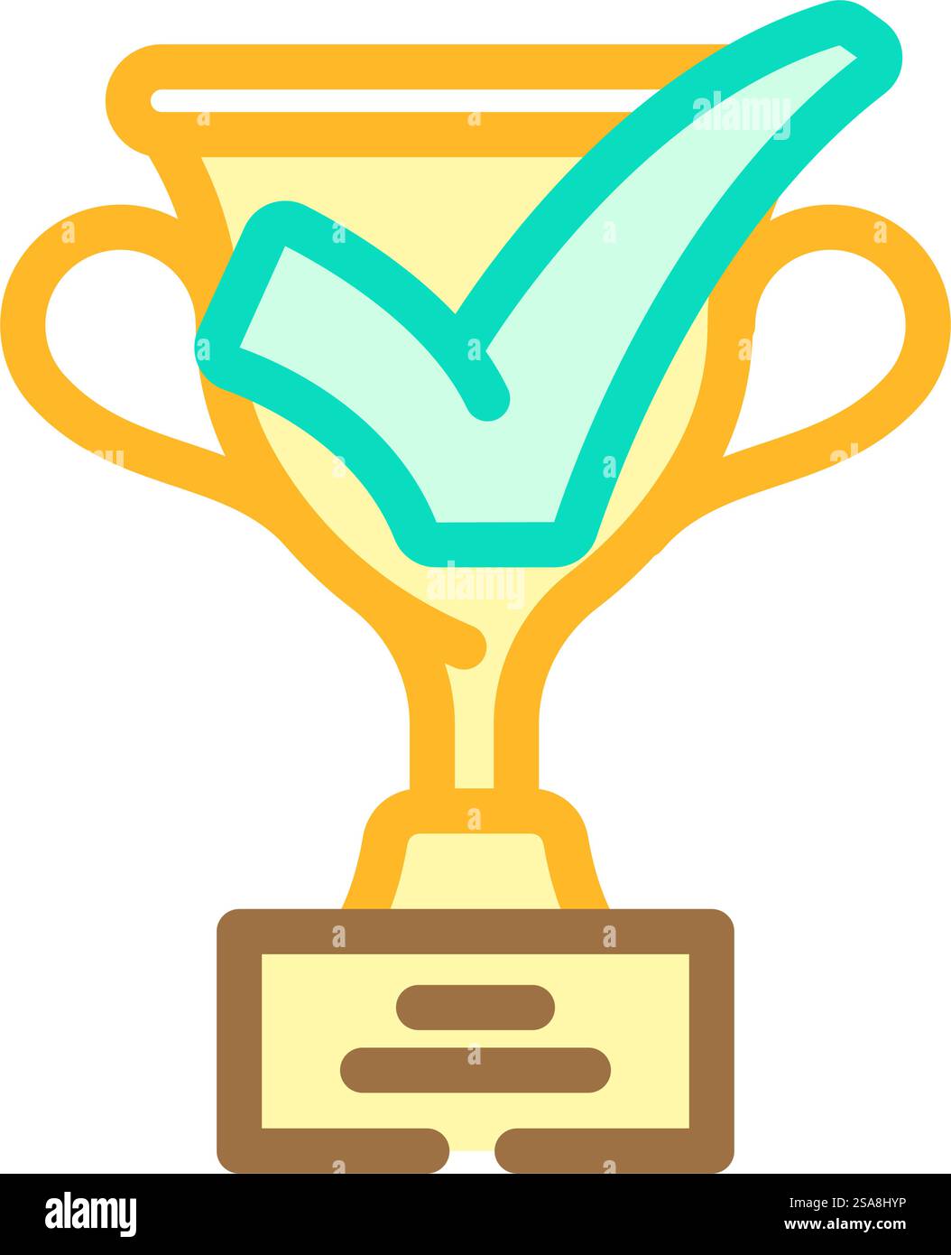 trophy check mark color icon vector. trophy check mark sign. isolated ...