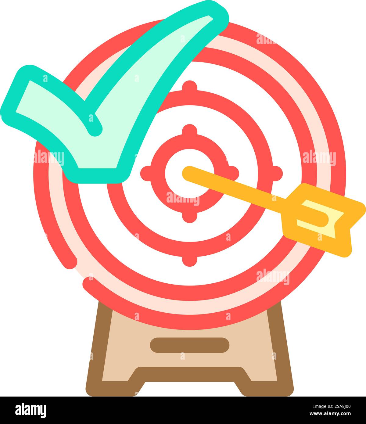 arrow target check mark color icon vector. arrow target check mark sign ...