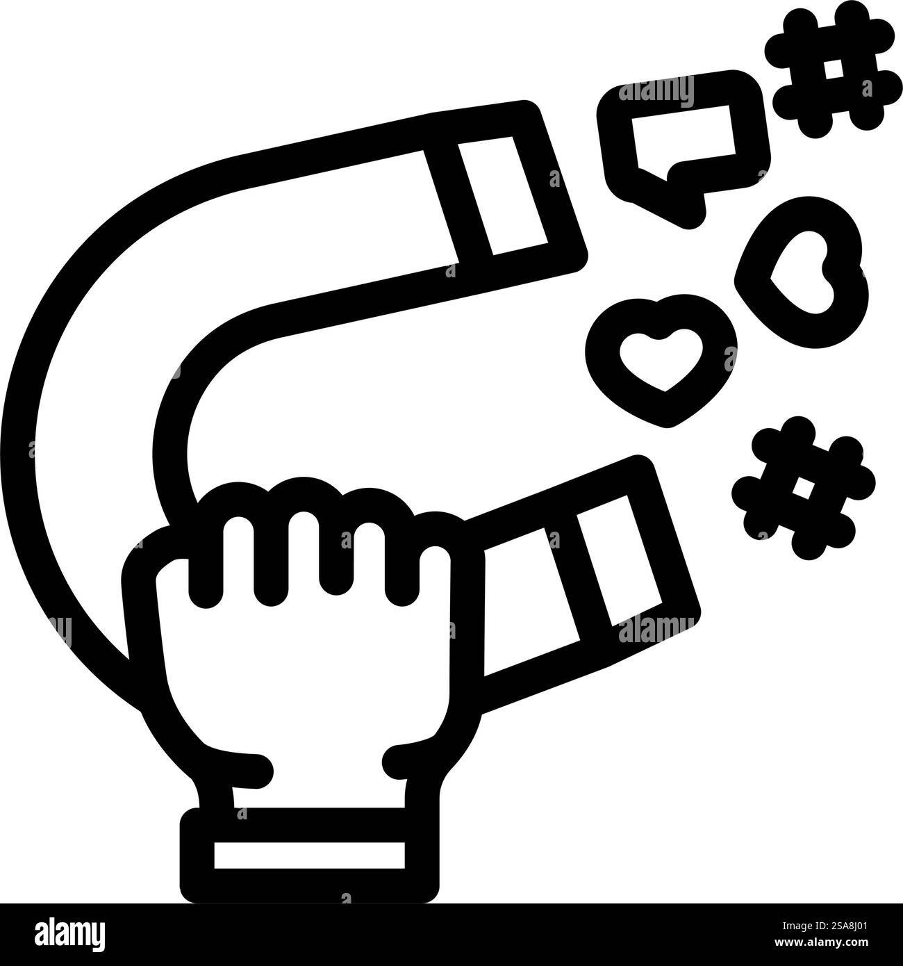 audience engagement social media line icon vector. audience engagement ...