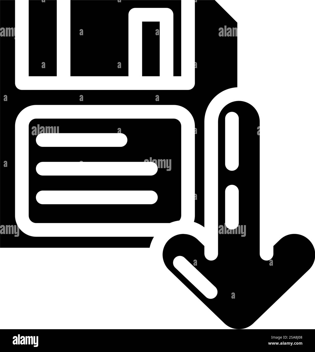 floppy disk saving loading data glyph icon vector. floppy disk saving loading data sign ...
