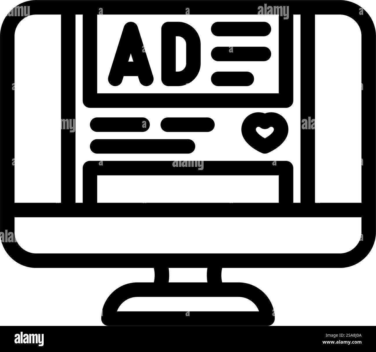 social media ads line icon vector. social media ads sign. isolated ...