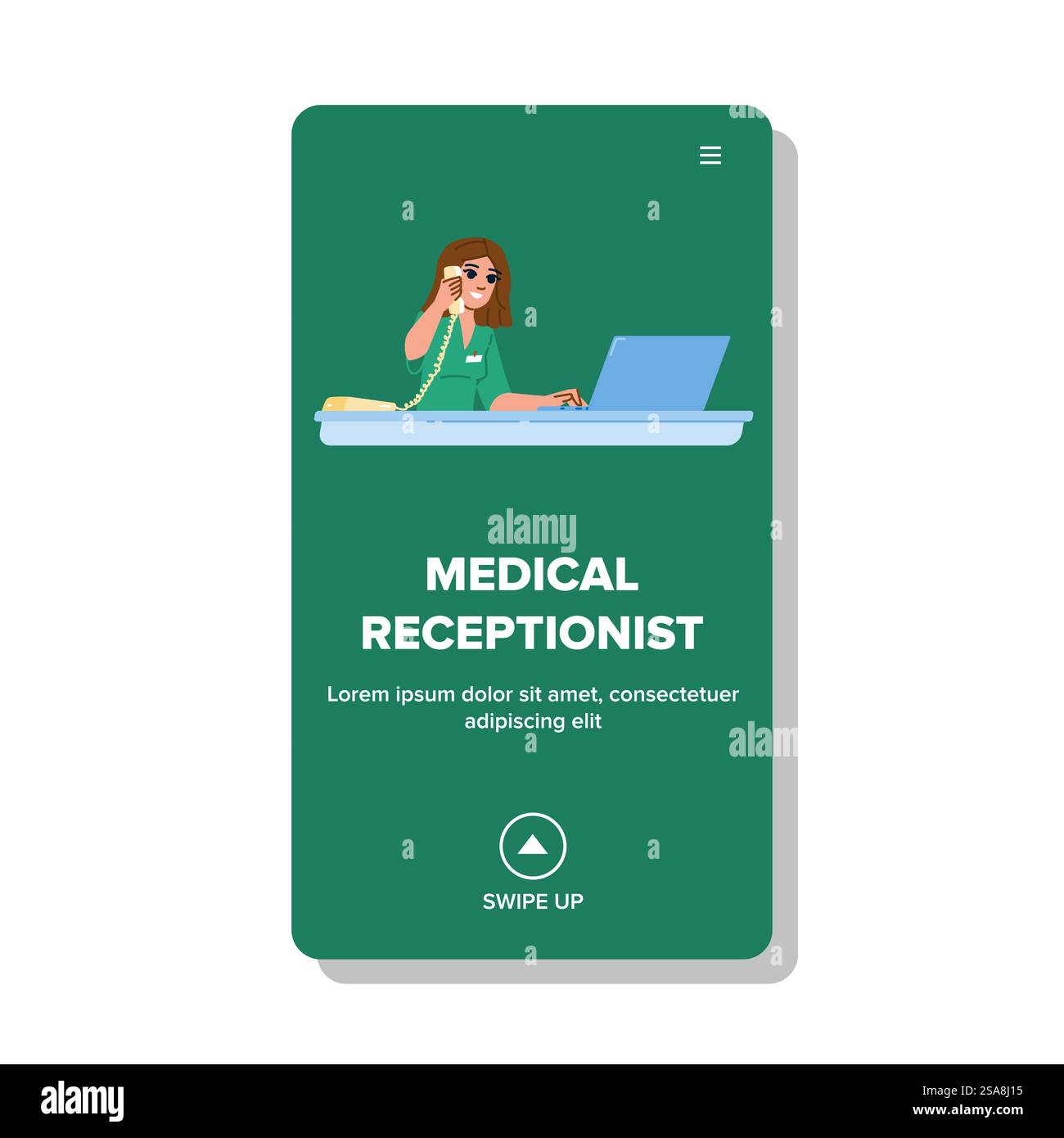 hospital medical receptionist vector. medicine job, doctor nurse ...