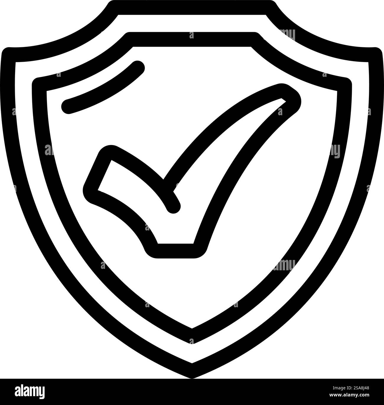 shield check mark line icon vector. shield check mark sign. isolated ...