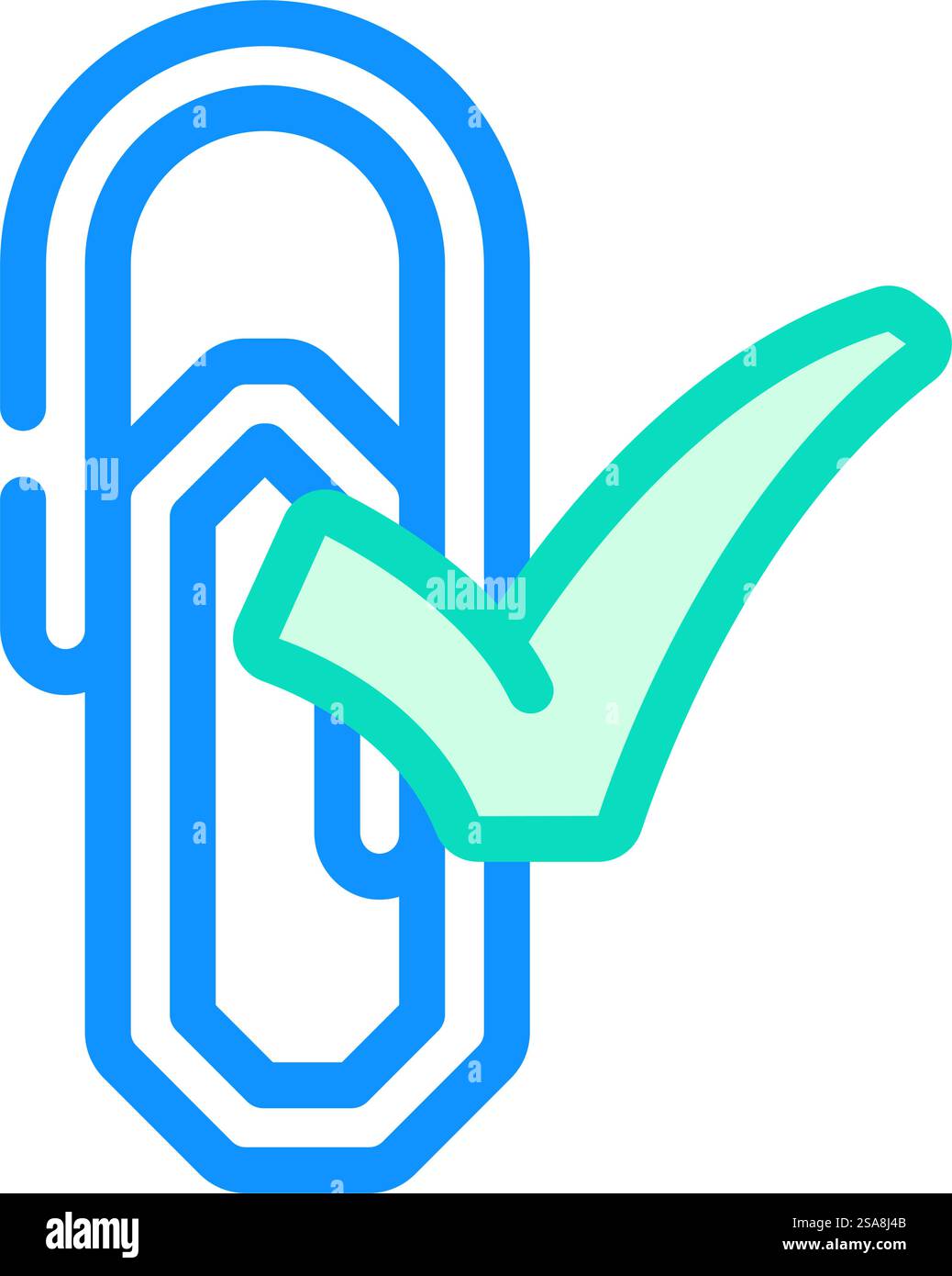 paper clip check mark color icon vector. paper clip check mark sign ...