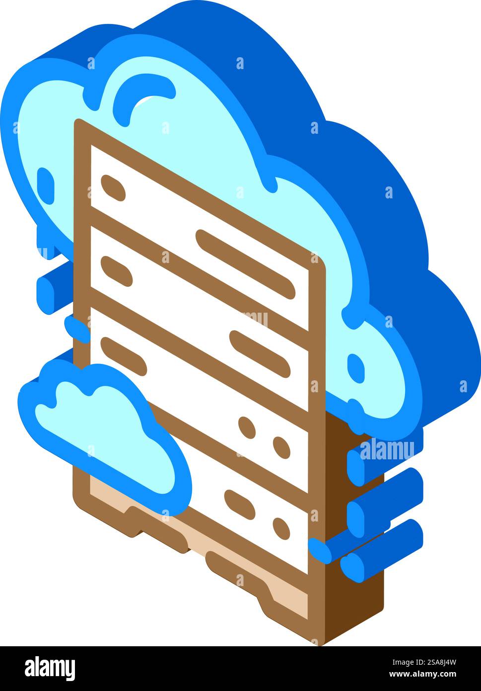 Cloud Database Isometric Icon Vector Cloud Database Sign Isolated Symbol Illustration Cloud