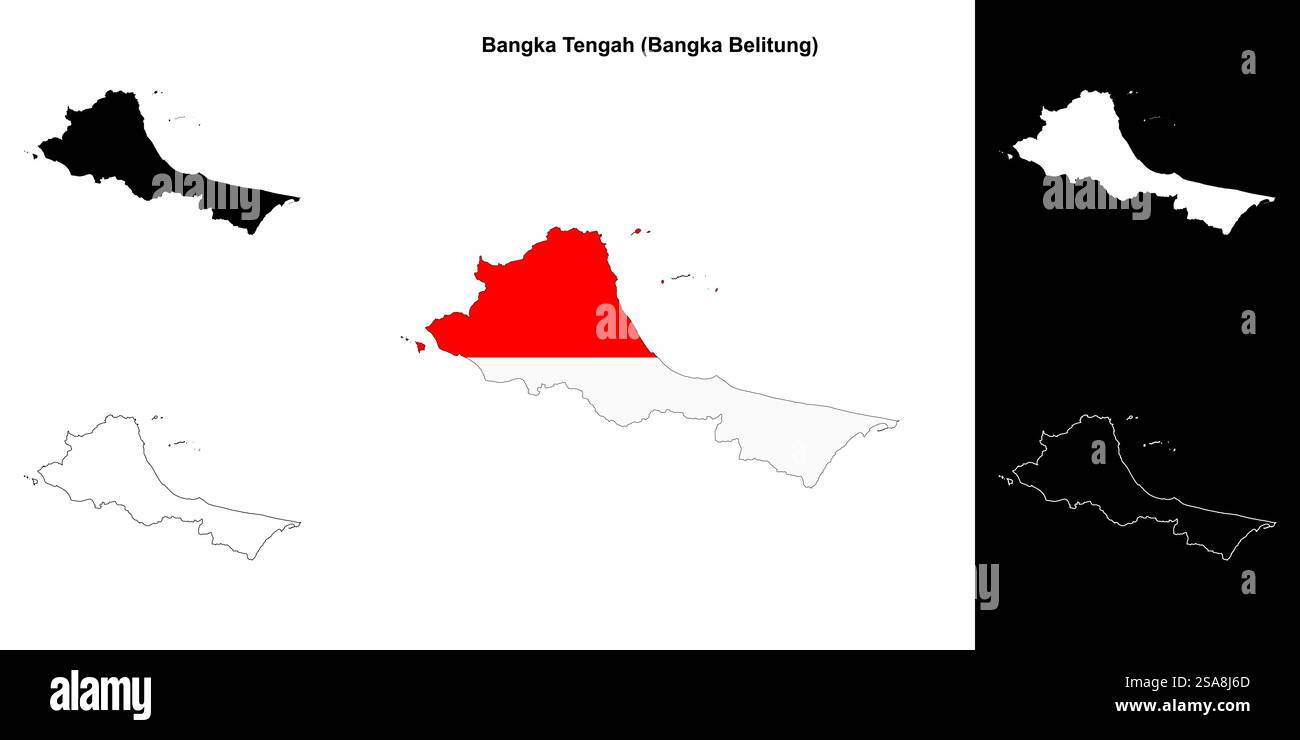 Bangka Tengah blank outline map set Stock Vector Image & Art - Alamy