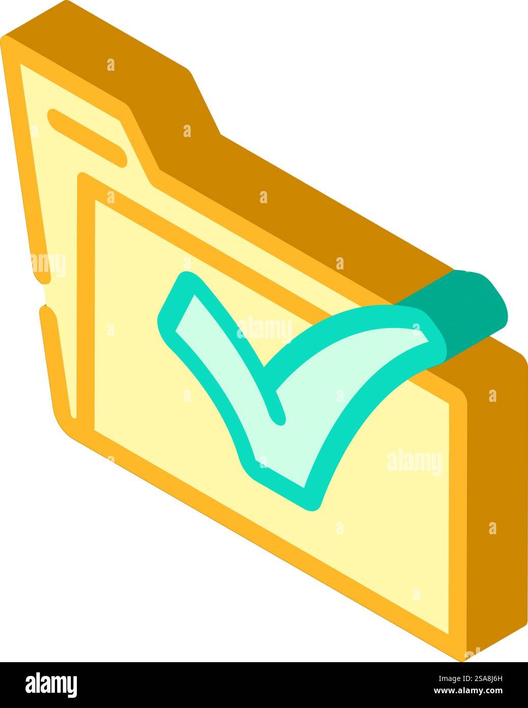 folder green check mark isometric icon vector. folder green check mark ...