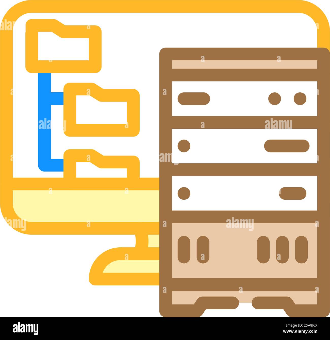 data archiving database color icon vector. data archiving database sign ...