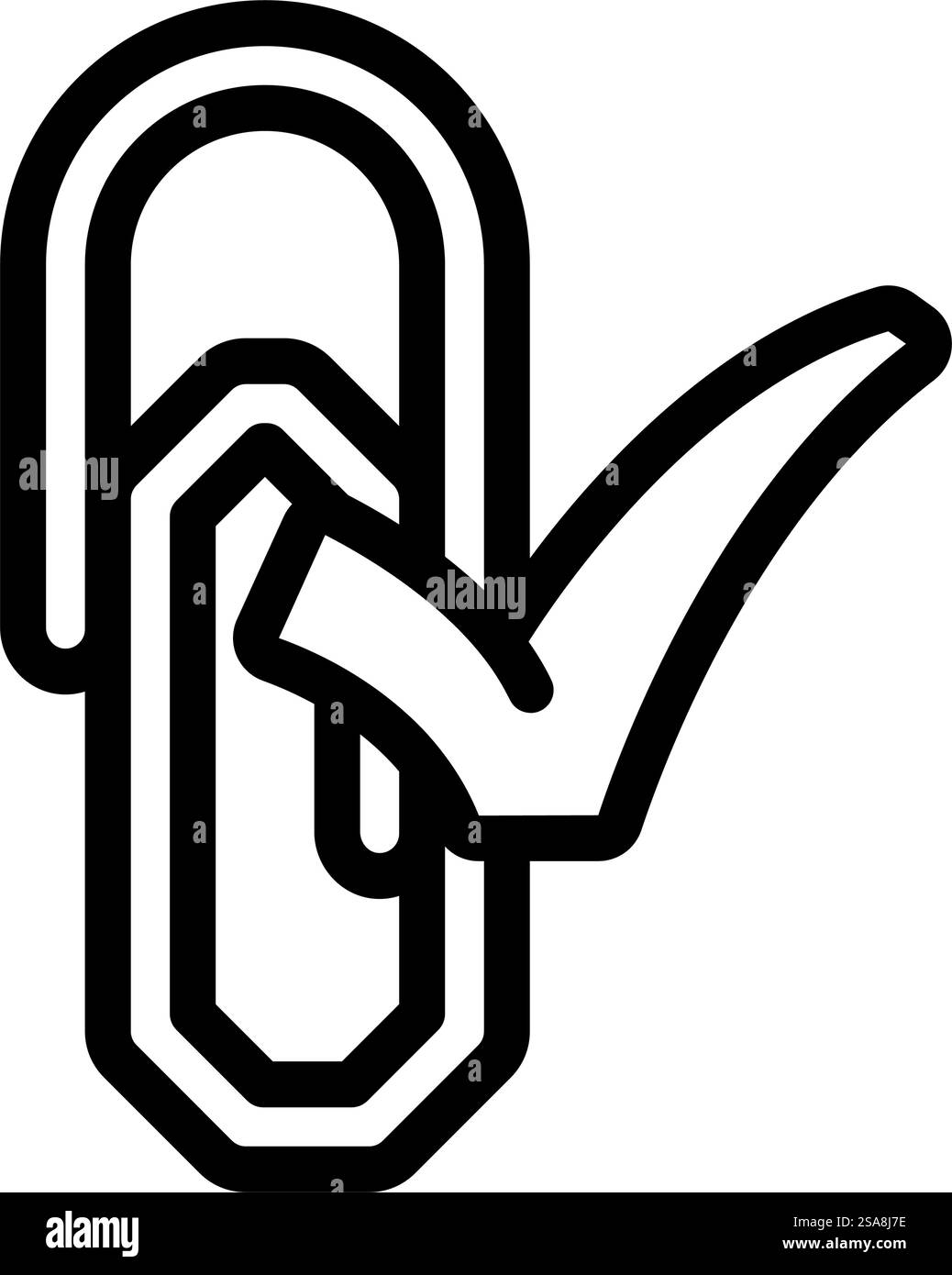 paper clip check mark line icon vector. paper clip check mark sign ...
