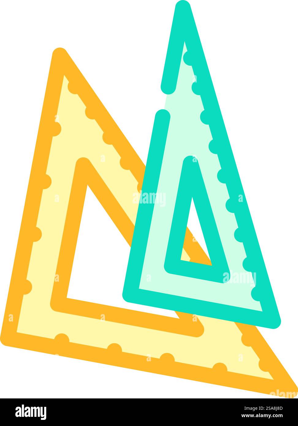 drafting triangle architectural drafter color icon vector. drafting ...