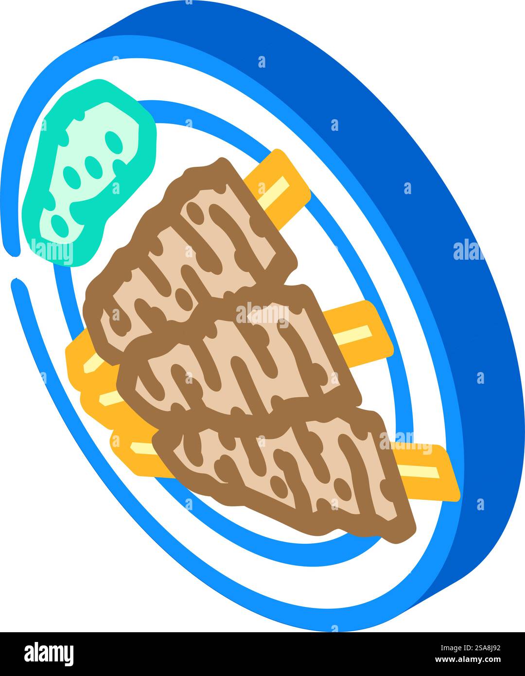 adana kebab turkish cuisine isometric icon vector. adana kebab turkish ...