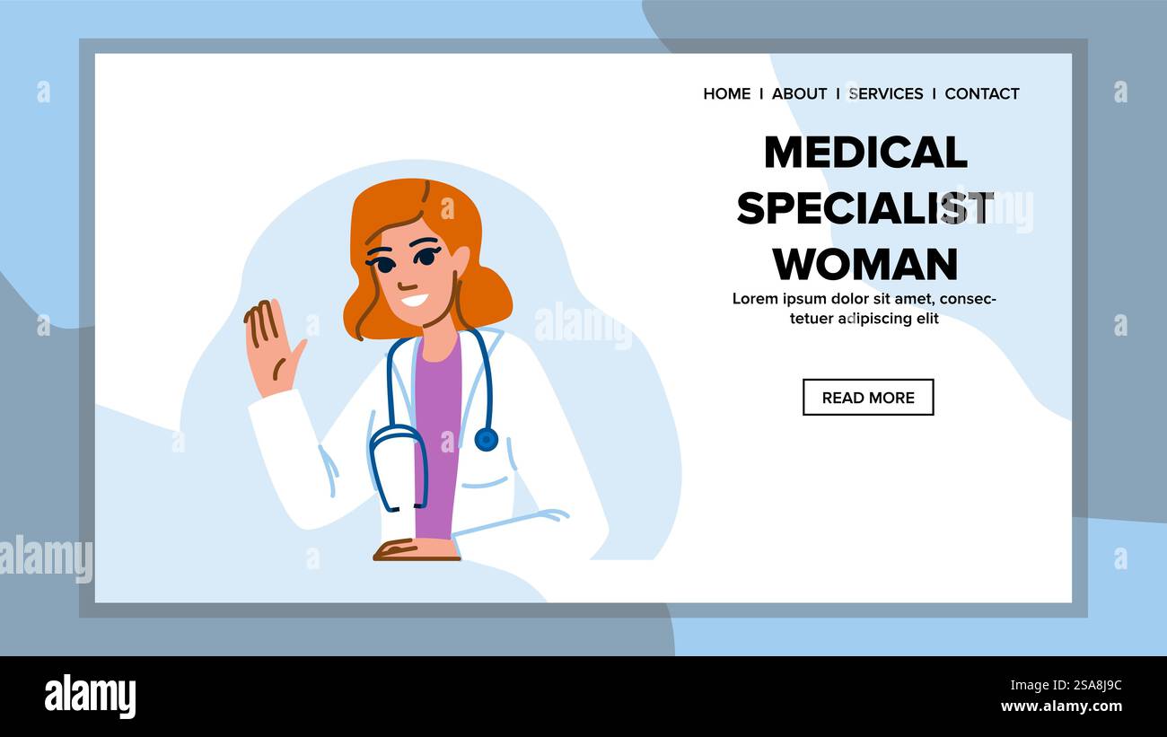 clinic medical specialist woman vector. stethoscope female, health ...