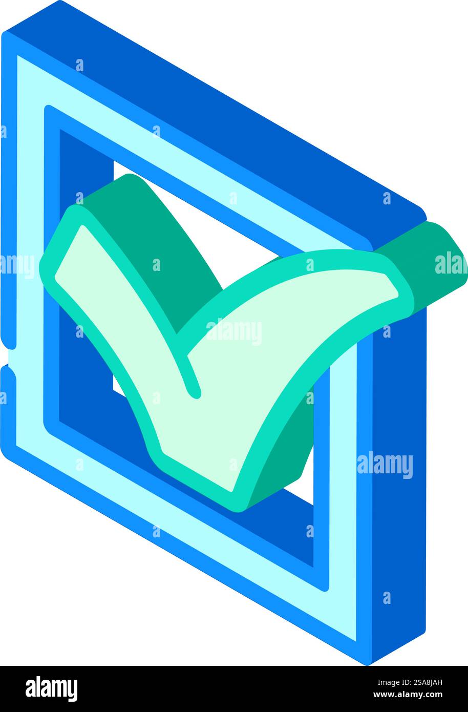 checkbox mark isometric icon vector. checkbox mark sign. isolated symbol illustration. checkbox ...