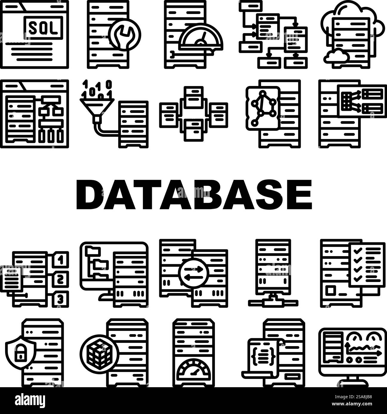 Networking service network engineer administrator Black and White Stock ...