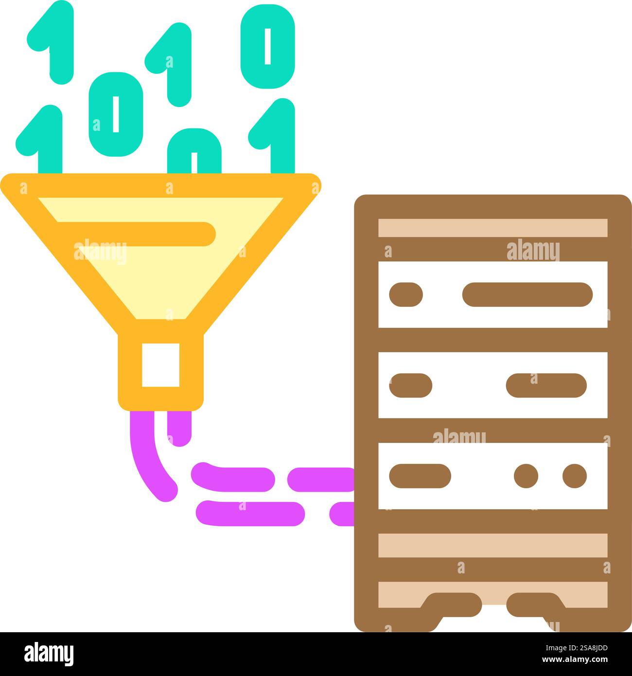 Data Integration Database Color Icon Vector Data Integration Database Sign Isolated Symbol