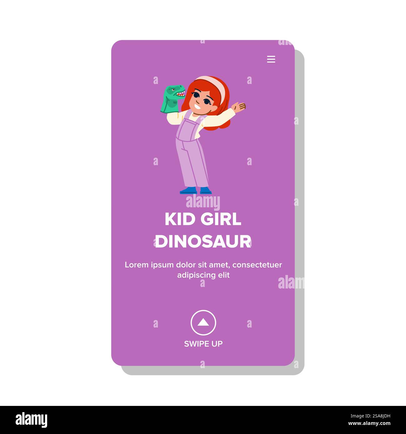 cute kid girl dinosaur vector. dino animal, baby children, character ...