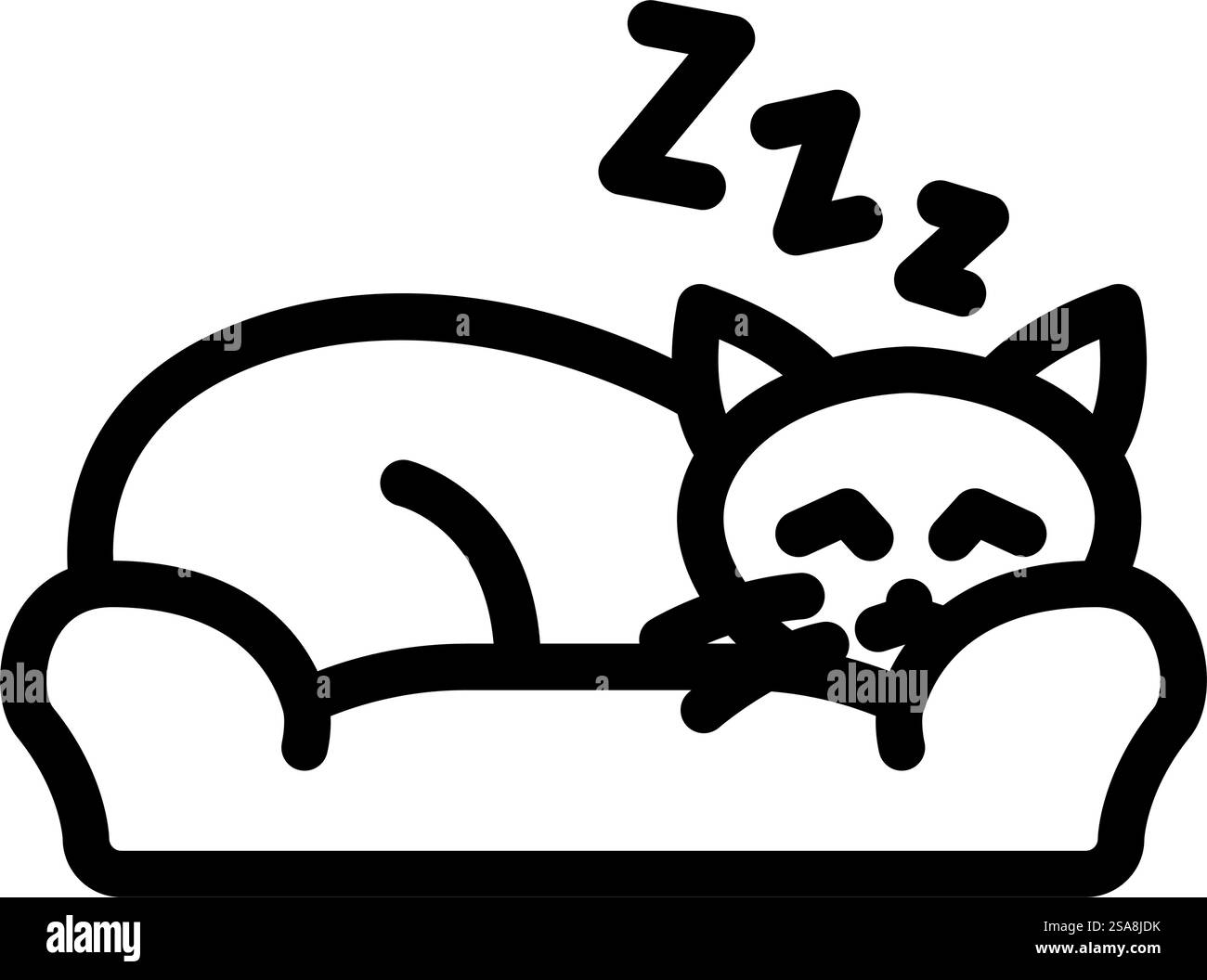 slumbering cat sleep night line icon vector. slumbering cat sleep night ...