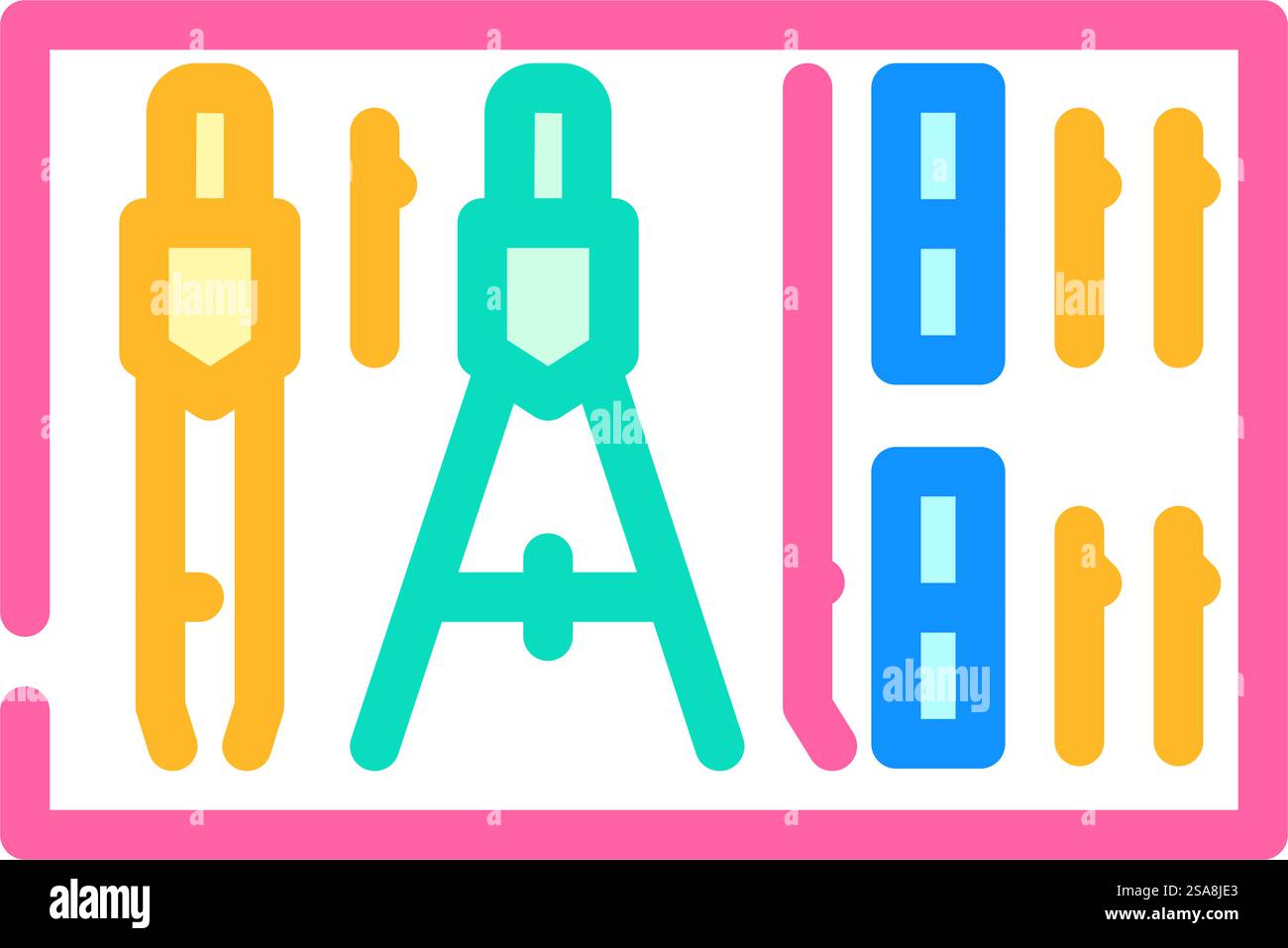 drafting tools architectural drafter color icon vector. drafting tools ...