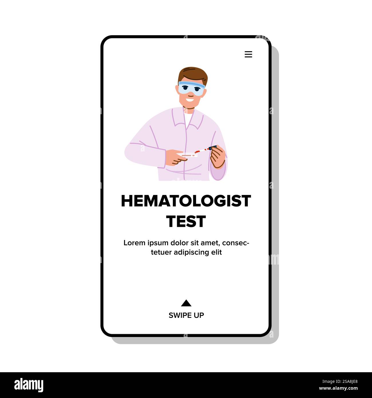 research hematologist test vector. blood biology, doctor dna, health ...