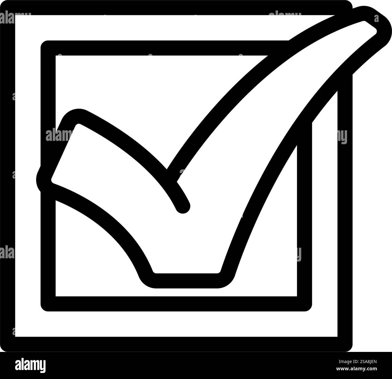 checkbox mark line icon vector. checkbox mark sign. isolated contour symbol black illustration ...