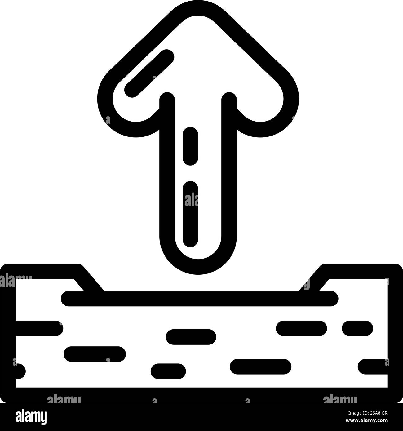 up arrow sending data line icon vector. up arrow sending data sign ...