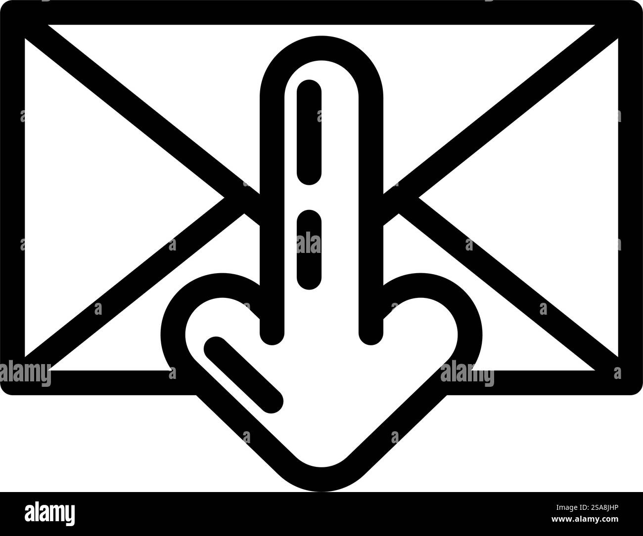 closed envelope downloada message line icon vector. closed envelope ...