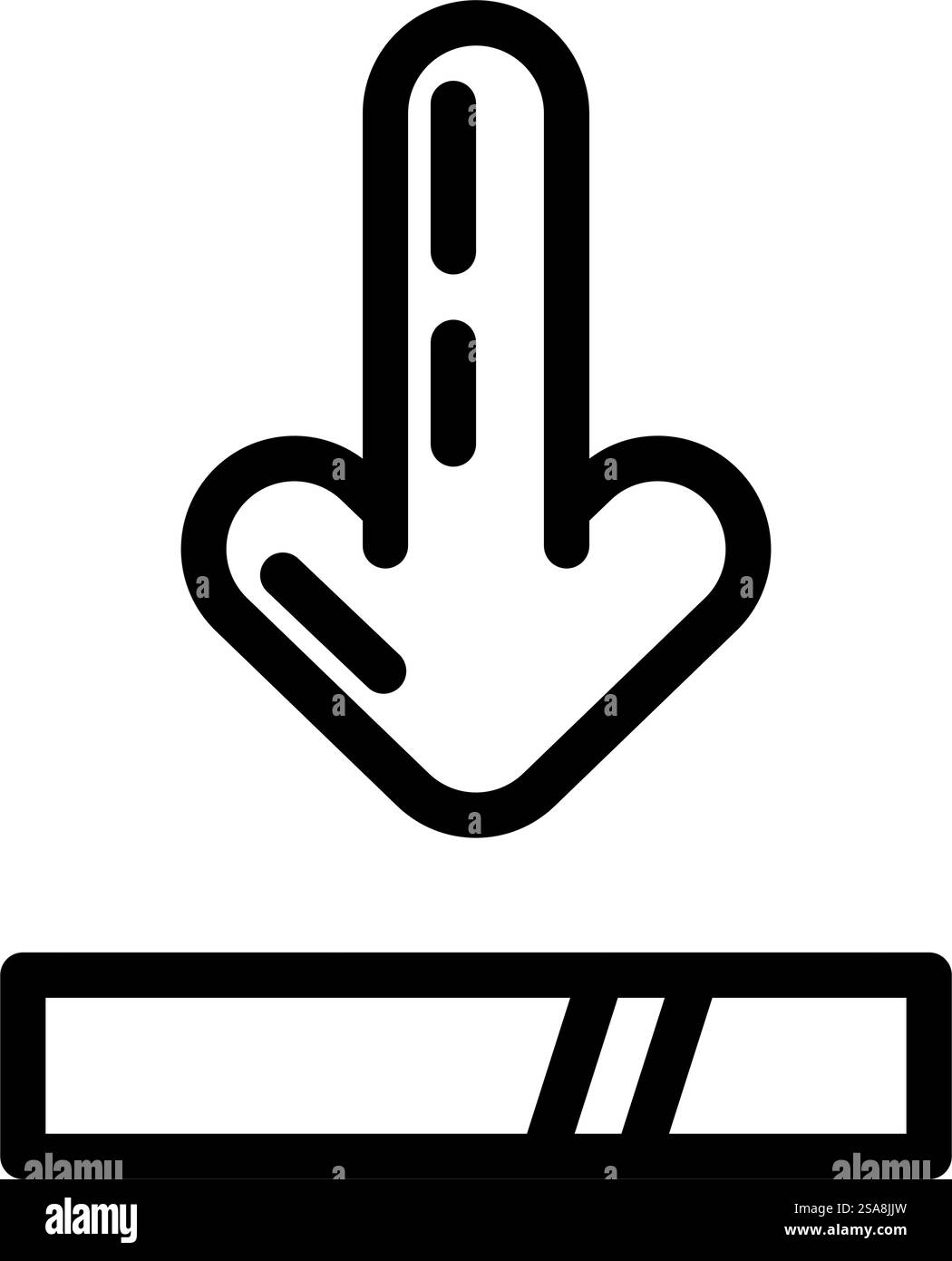 arrow pointing loading process line icon vector. arrow pointing loading process sign. isolated ...