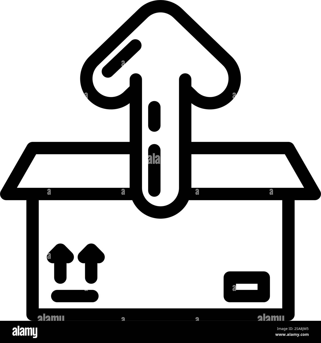 open box unpacking loading contents line icon vector. open box ...