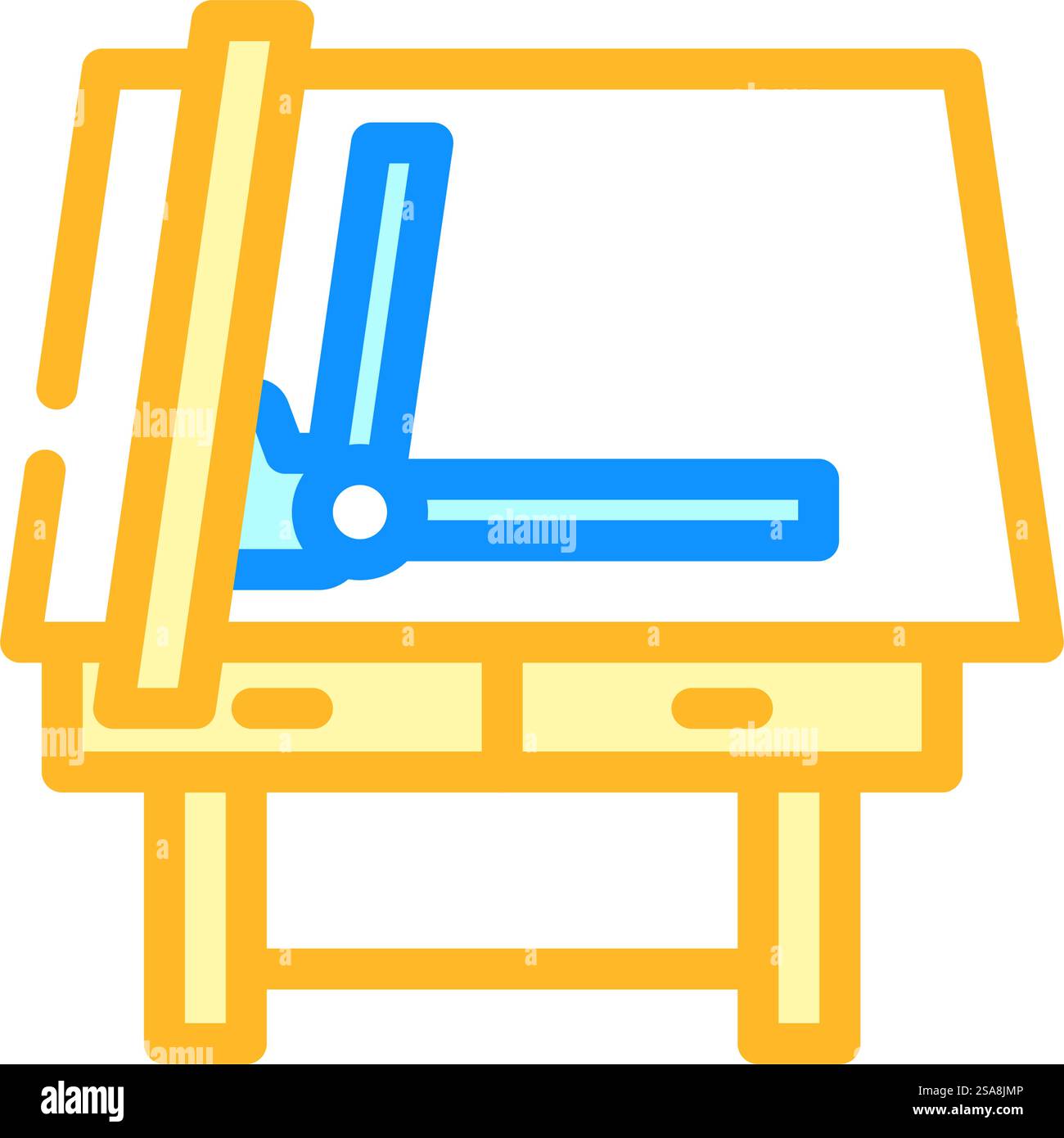 Drafting Table Architectural Drafter Color Icon Vector Drafting Table Architectural Drafter