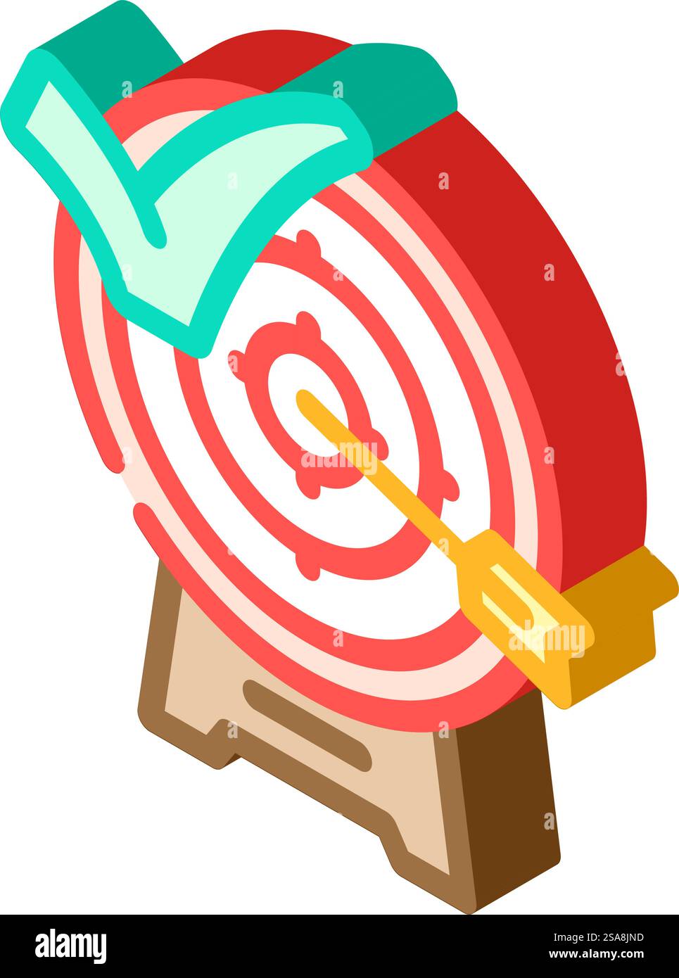 arrow target check mark isometric icon vector. arrow target check mark ...