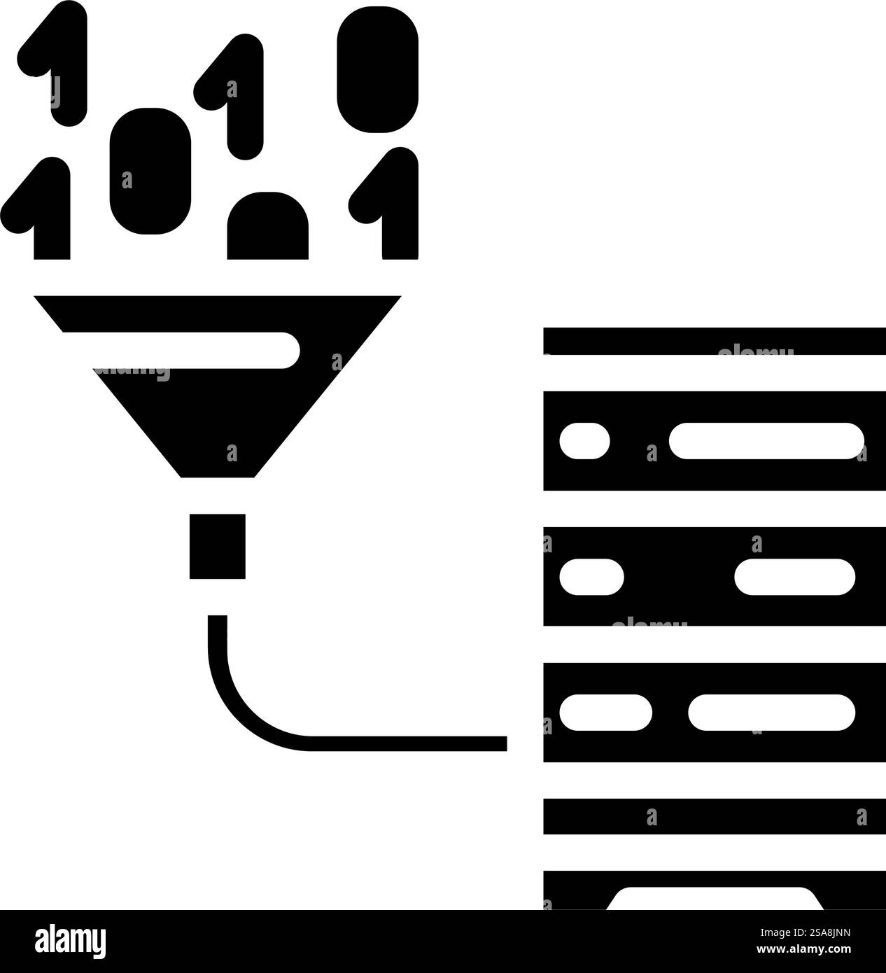 data integration database glyph icon vector. data integration database sign. isolated symbol ...