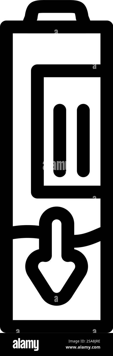 discharging battery line icon vector. discharging battery sign ...